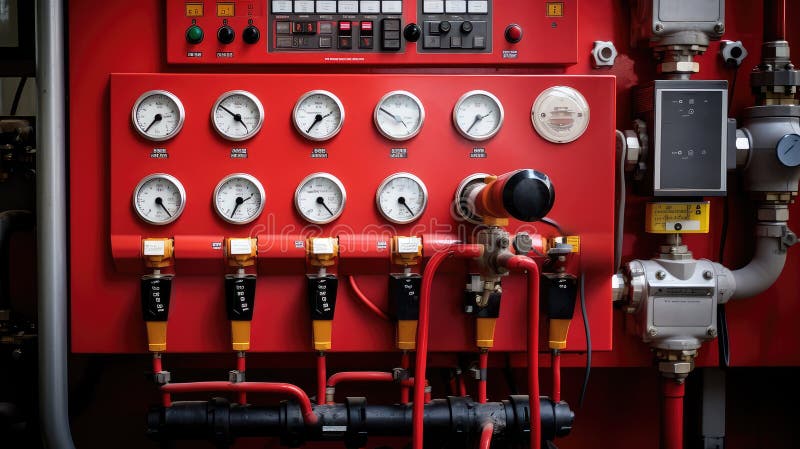 Control fire pumps stock illustration. Illustration of engine - 361250143