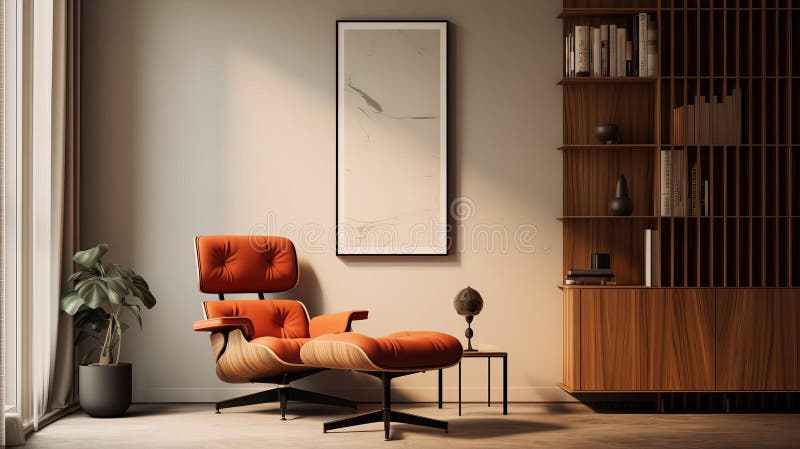 Minimalist Mid-century Control Frame Design with Simple Decor Stock ...
