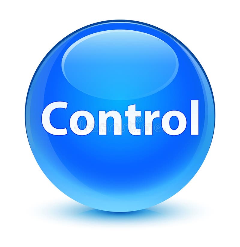 Control Cyan Blue Round Button Stock Illustration - Illustration of ...