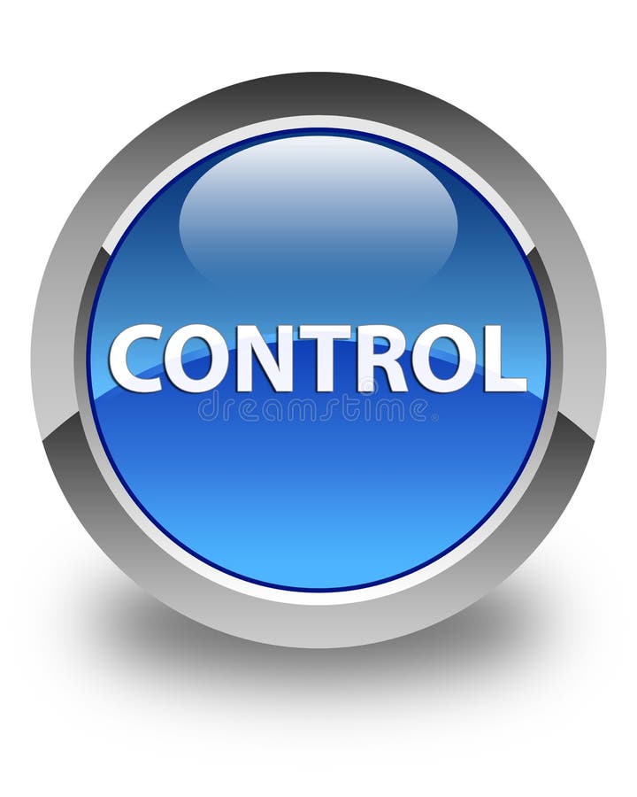 Control Glossy Blue Round Button Stock Illustration - Illustration of ...