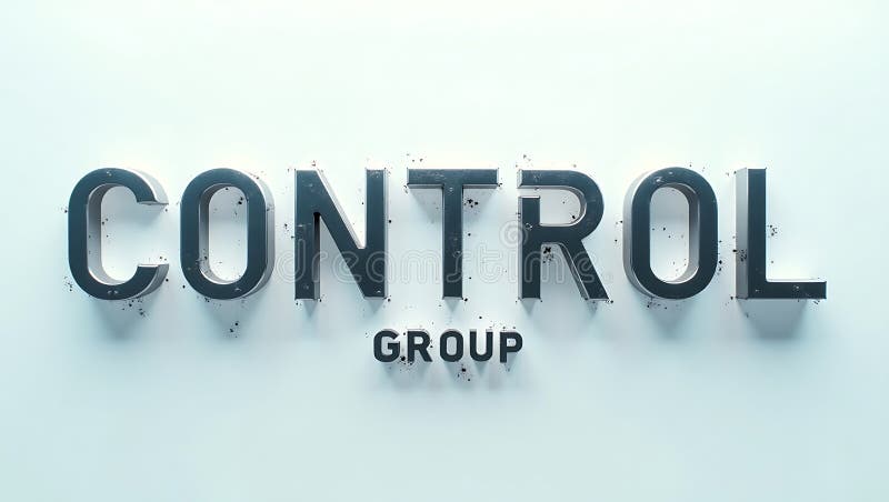 Control Group Text Design with Three-dimensional Letters on a Light ...