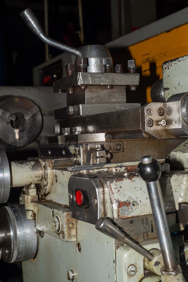 Control Handles of an Old Soviet Lathe Close-up Stock Image - Image of ...