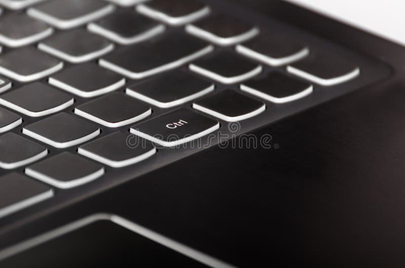 Control Key on Black Laptop Keyboard Stock Image - Image of computer ...