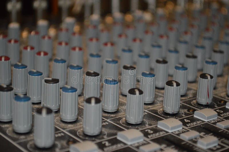 Control Knobs on Soundboard Stock Photo - Image of panel, white: 63924426
