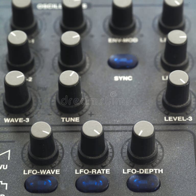 Control Knobs of Synthesizer Stock Photo - Image of selective, square ...