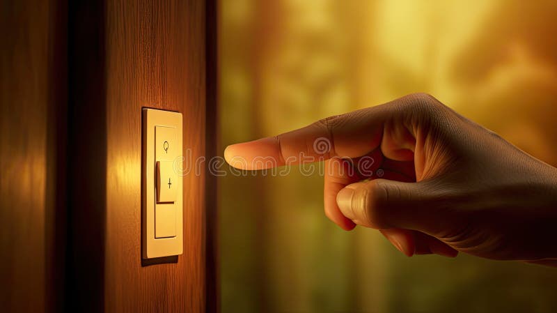 Control light switch hand stock illustration. Illustration of bright ...