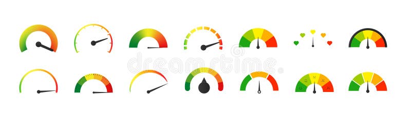 Control Measuring Indicator Set. Dashboard Gauge with Dial Stock Vector ...
