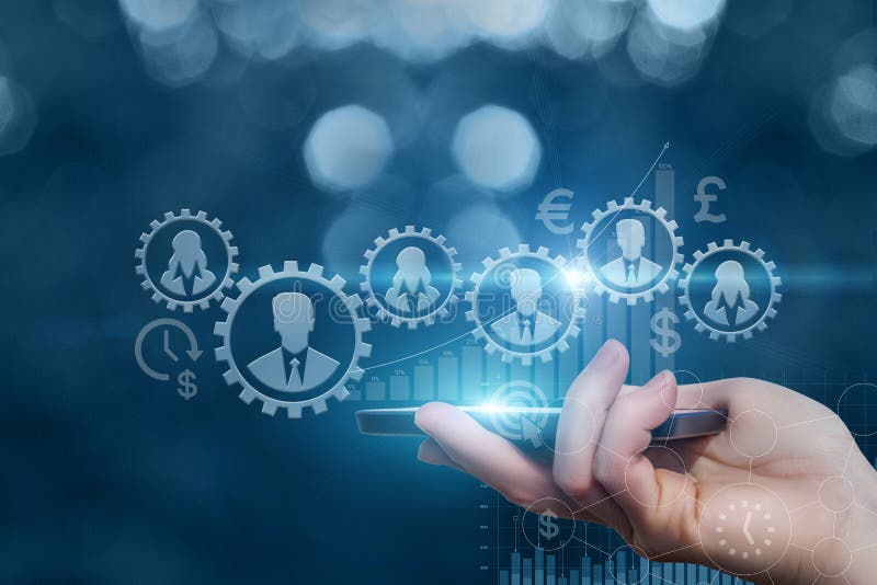 The Control Mechanism Using the Phone. Stock Image - Image of gear ...