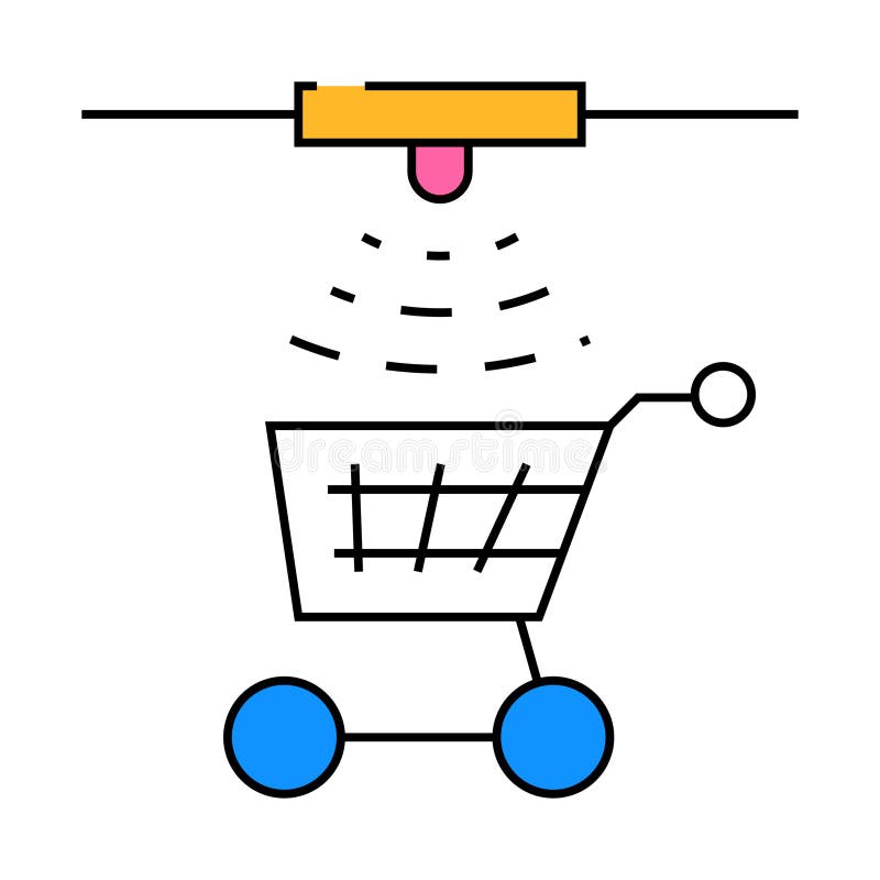 Control of Movement of Carts Icon Color Illustration Stock Illustration ...