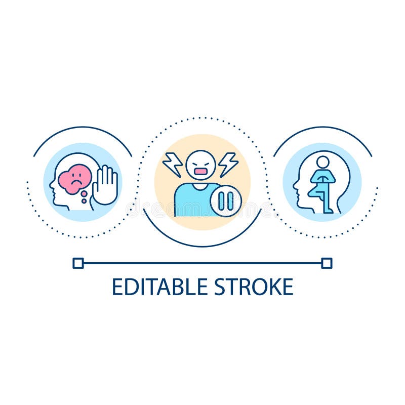 Control Negative Feelings Loop Concept Icon Stock Vector - Illustration ...