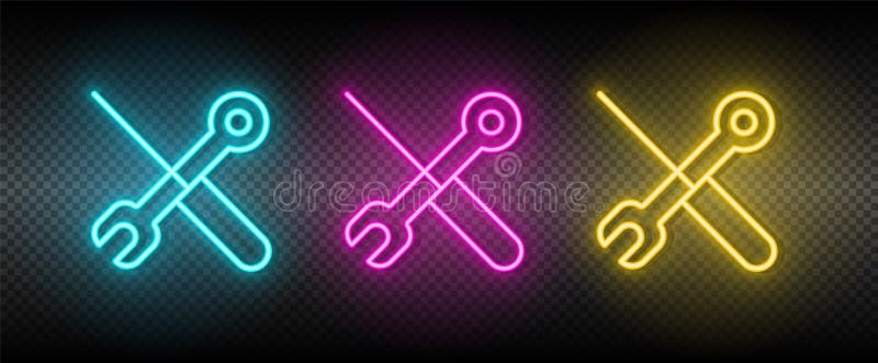 Control, Options, Preferences Vector Icon Yellow, Pink, Blue Neon Set ...