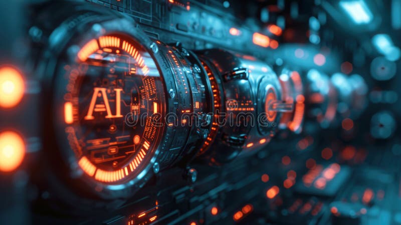 Control Panel of AI Machine in Spaceship, Computer Interface or Brain ...