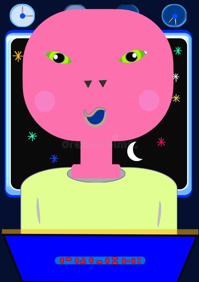 Control Panel of an Alien Ship Stock Illustration - Illustration of ...