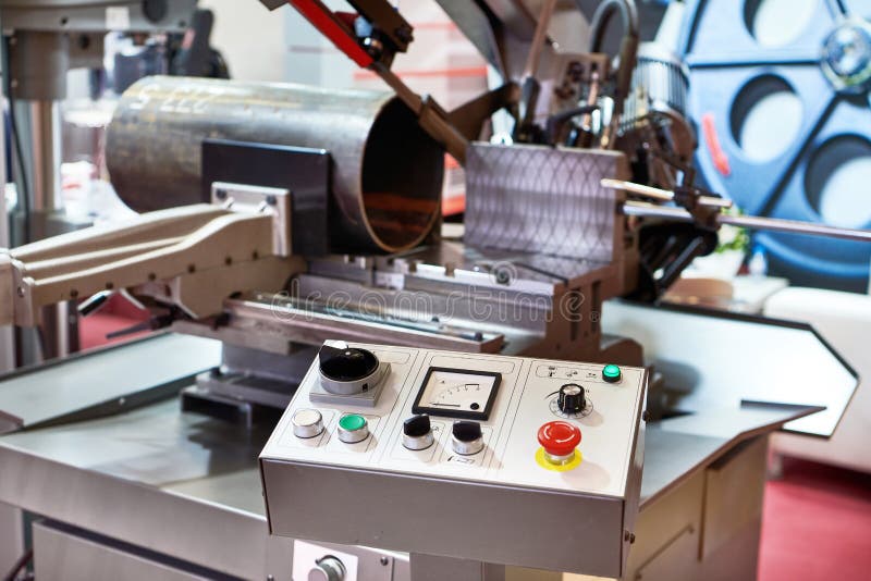 Automatic band saw stock photo. Image of band, production - 14074610