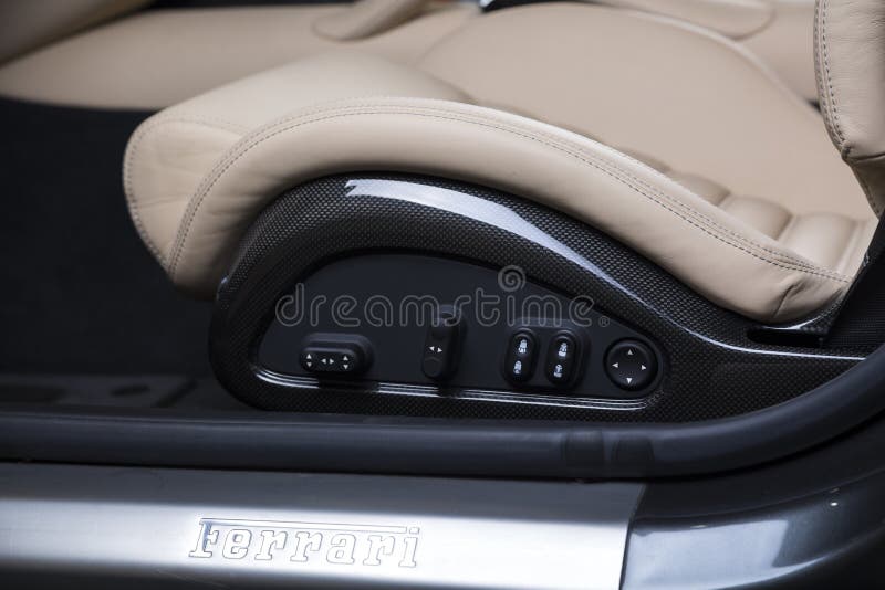 Control Panel on Automatic Car Seat of a Ferrari Editorial Stock Image ...