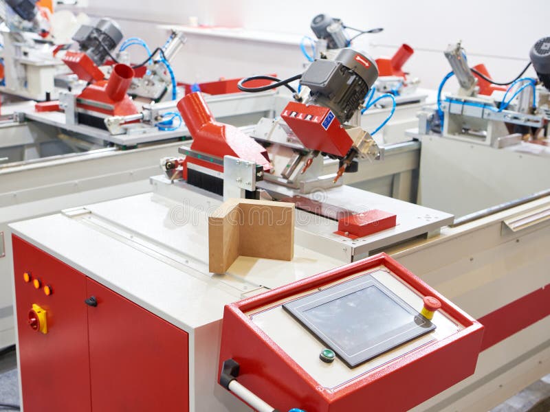 Control Panel Automatic Cutting Machine Woodworking Stock Image - Image ...