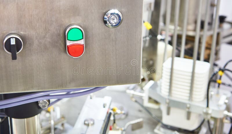 Control Panel Machine for Packing Cheese in Plastic Containers Stock ...