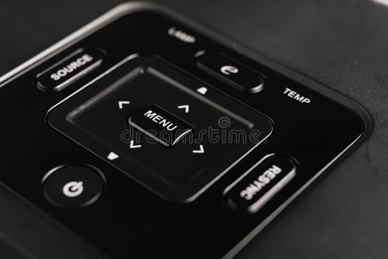 Control Panel of Black Universal Video Projector. Stock Photo - Image ...