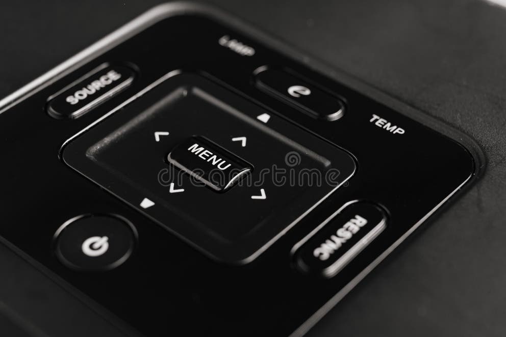 Control Panel of Black Universal Video Projector. Stock Photo - Image ...