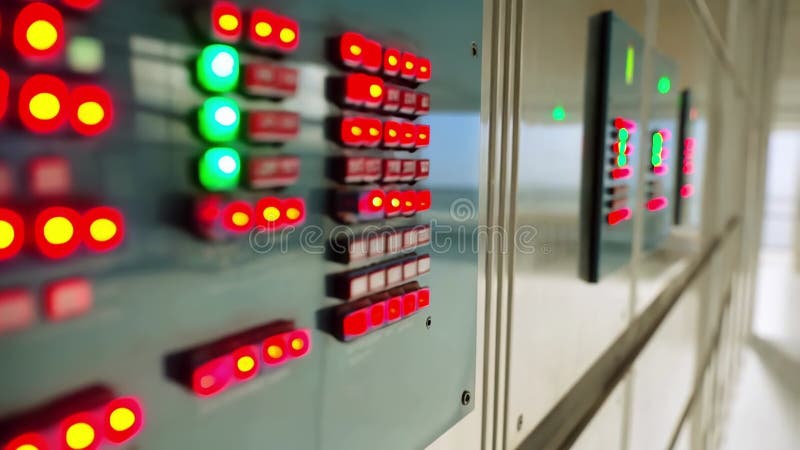 Control Panel Blinking Lights Indicate Ongoing Operations at Sea Stock ...
