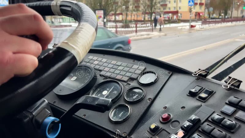 The Control Panel of the Bus in Motion. Stock Video - Video of vehicle ...