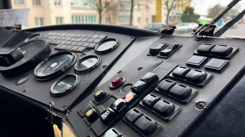 The Control Panel of the Bus in Motion. Stock Video - Video of journey ...