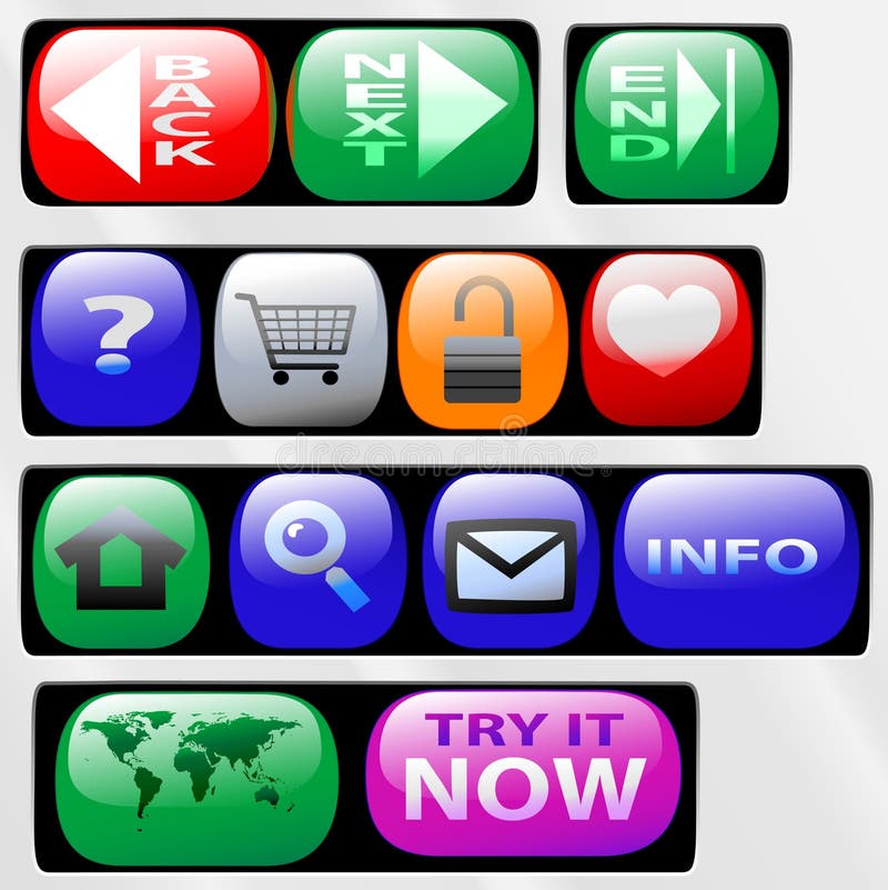 Control Panel Button Icons stock vector. Illustration of commerce - 1787413