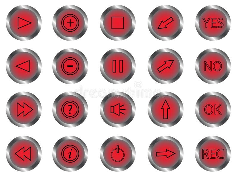 Control panel buttons stock vector. Illustration of multimedia - 3888328