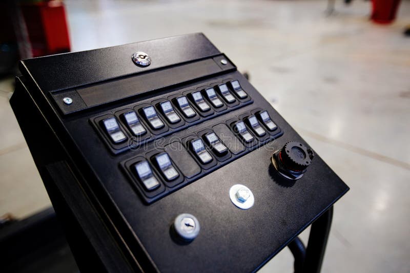 Control Panel with Buttons of Industrial Machinery, Close Up Stock ...