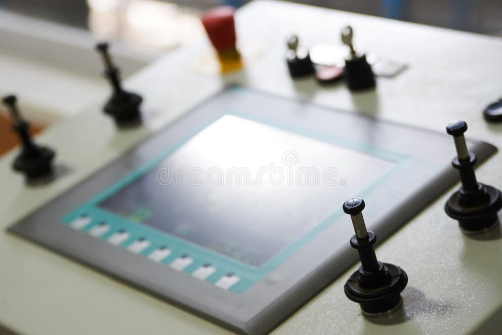 Control Panel with Buttons and Touchscreen Stock Image - Image of ...