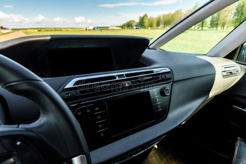 The Control Panel in the Car. Stock Photo - Image of destination ...