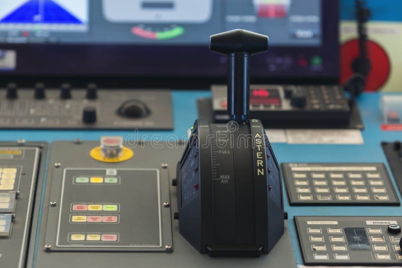 Control Stick of a Merchant Ship in Full Ahead Mode. Stock Photo ...
