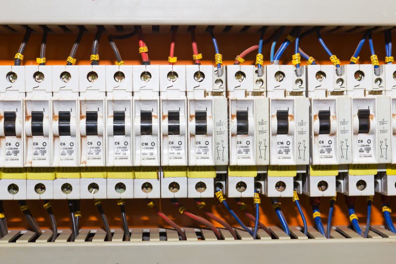 Control Panel with Circuit-breakers Stock Image - Image of industrial ...