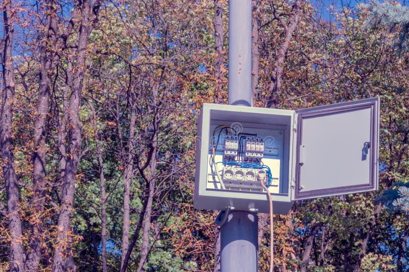 Control Panel with Circuit-breakers. Stock Image - Image of electrical ...