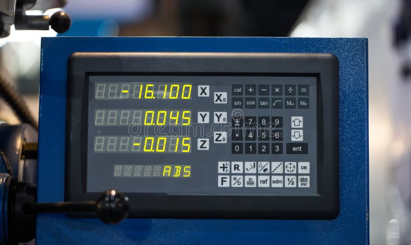 Control Panel of 5-axis CNC Milling Machine Cutting Automotive Engine ...