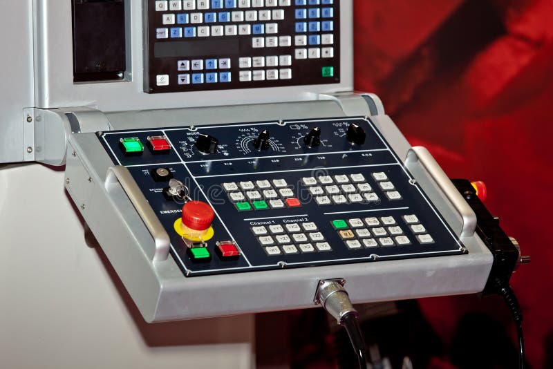 Control Panel of CNC Machine Stock Photo - Image of control, factory ...