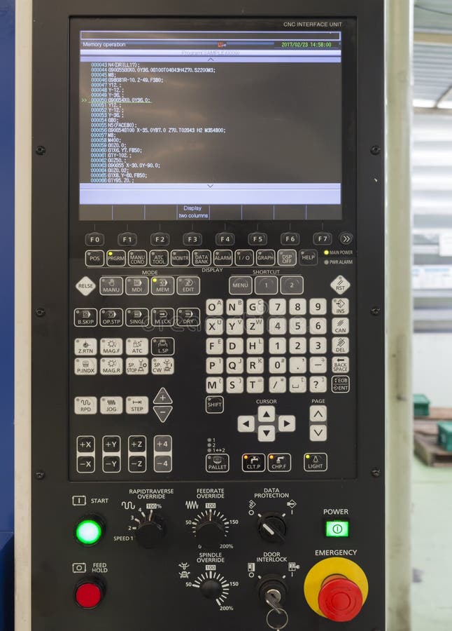 Control Panel of CNC Machining Center Machine Stock Image - Image of ...