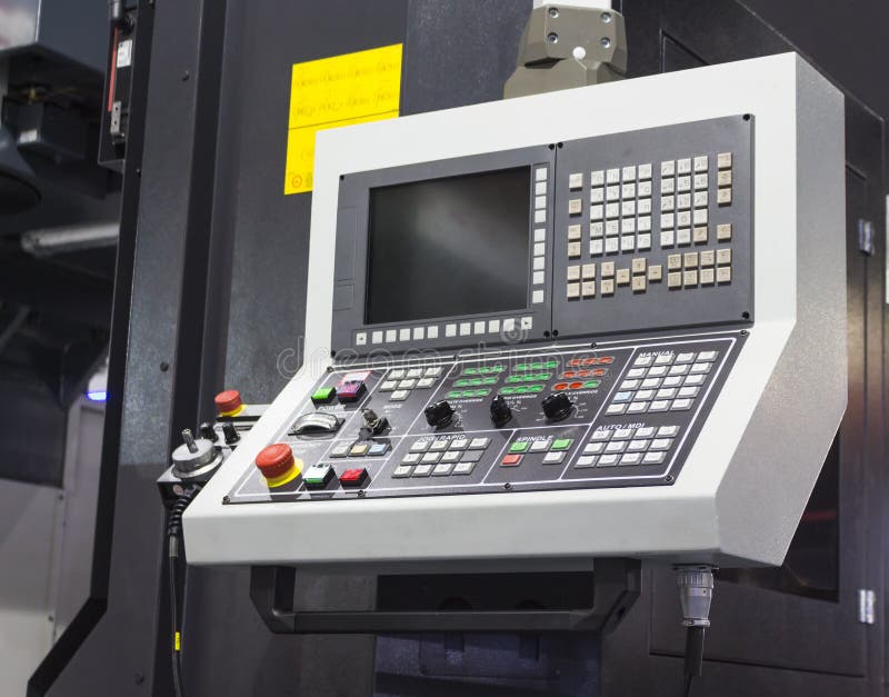 Control Panel of Cnc Machining Center Stock Photo - Image of push ...