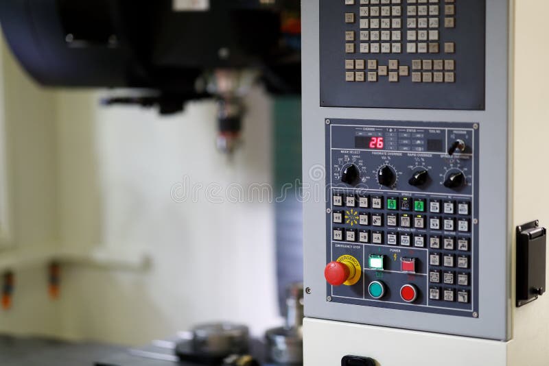 Control Panel of CNC Milling Machining Center Stock Image - Image of ...