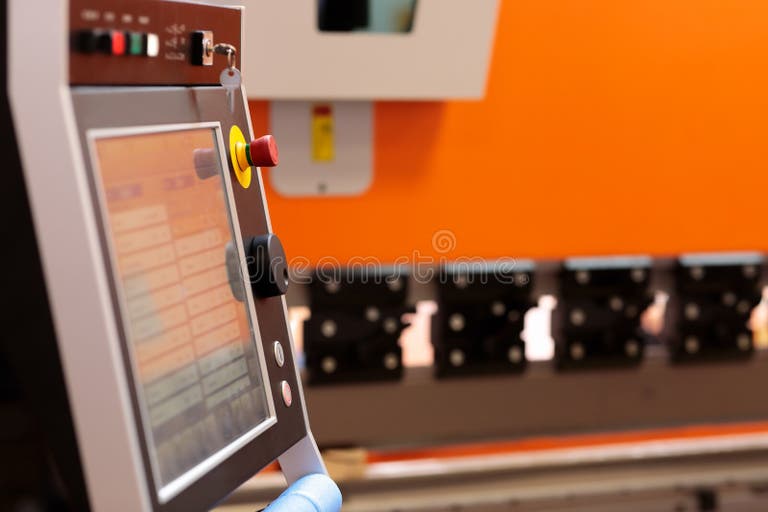 Control Panel of CNC Press Brake Bending Machine Stock Photo - Image of bending, automatic ...