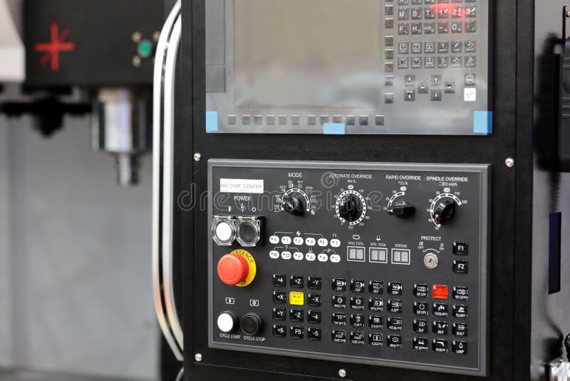 Control Panel of CNC Vertical Machining Center Stock Image - Image of ...