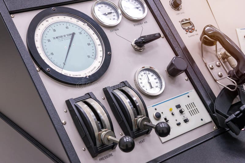 Control Panel in Warship with Instruments Equipment Stock Photo - Image ...