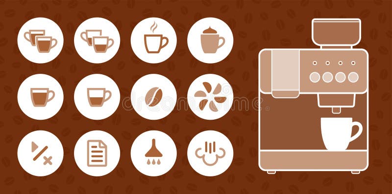 A Control Panel of a Coffee Machine Stock Vector - Illustration of food ...