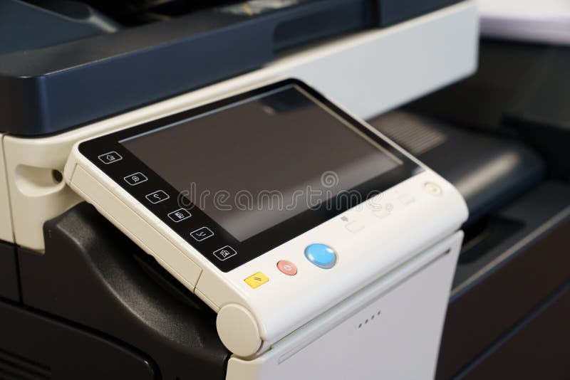 Control Panel of Color Laser Printer with Display. Equipment for Office ...