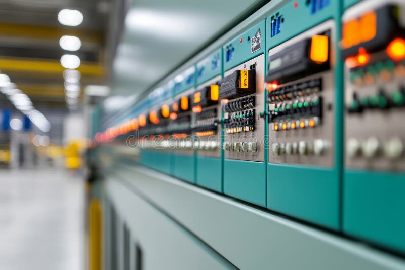 Control Panel with Colored Switches and Indicator Lights. Engineering ...