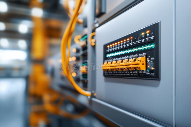 Control Panel with Colored Switches and Indicator Lights. Engineering ...