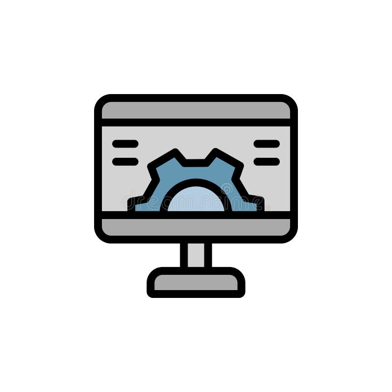 Control Panel, Computer, Gear Icon. Simple Color with Outline Vector ...