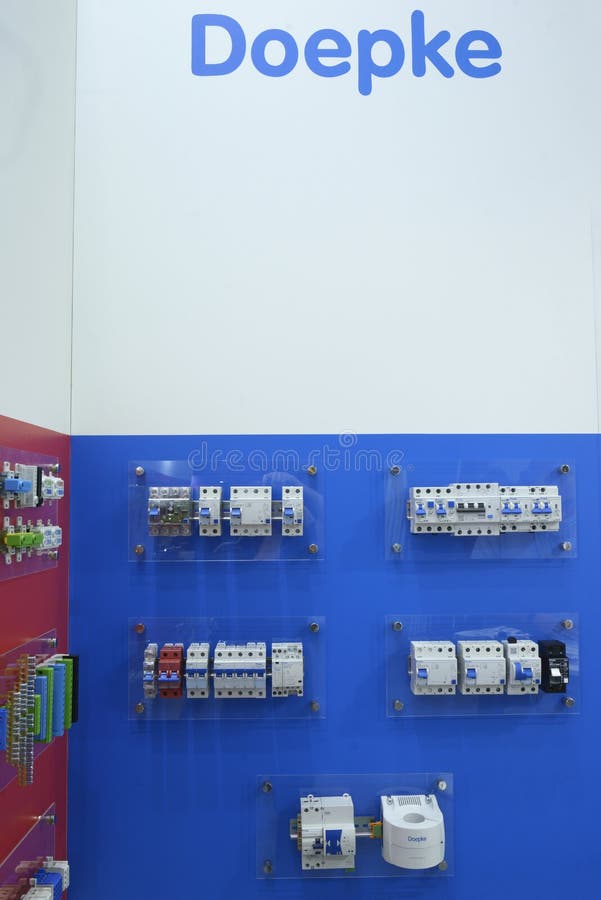 Control Panel Connection Terminals, Electrical Strips Set on Stand ...