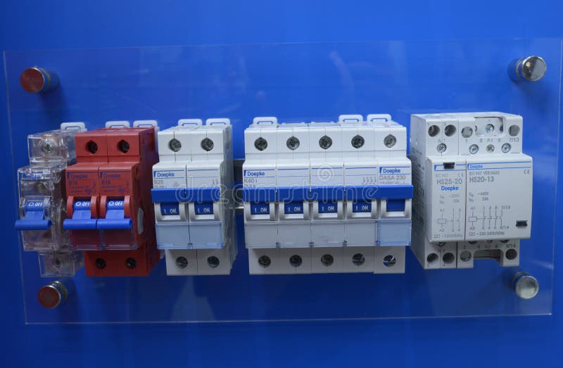 Control Panel Connection Terminals, Electrical Strips Set on Stand ...