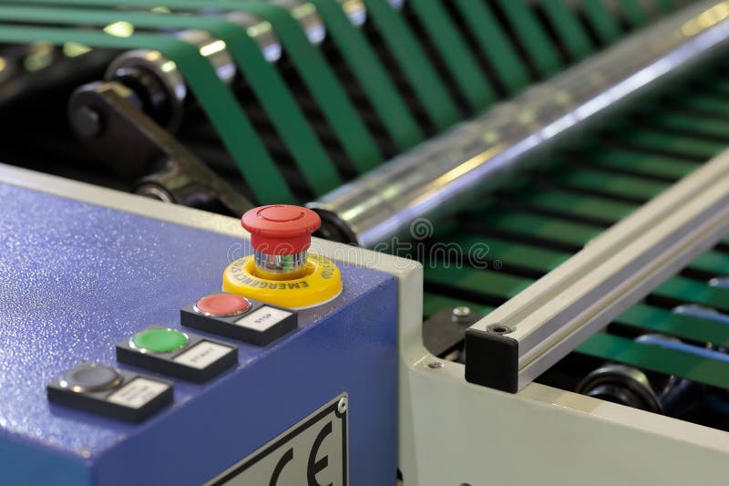 Control Panel of the Conveyor with Narrow Belts Stock Image - Image of ...